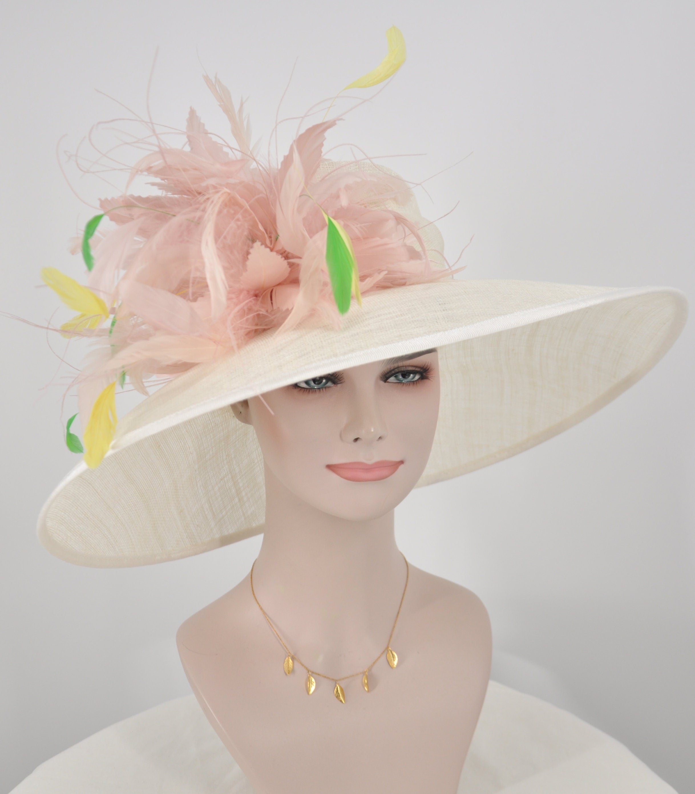 Church Kentucky Derby HatCarriage Tea Party Wedding Wide Brim Royal Ha ...
